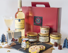 Foie gras du Périgord vente en ligne coffret cadeau panier gourmand, foie gras et panier garni noel