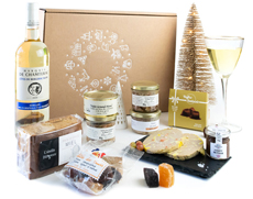 Foie gras du Périgord vente en ligne coffret cadeau panier gourmand, foie gras et panier garni noel
