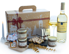Foie gras du Périgord vente en ligne coffret cadeau panier gourmand, foie gras et panier garni noel